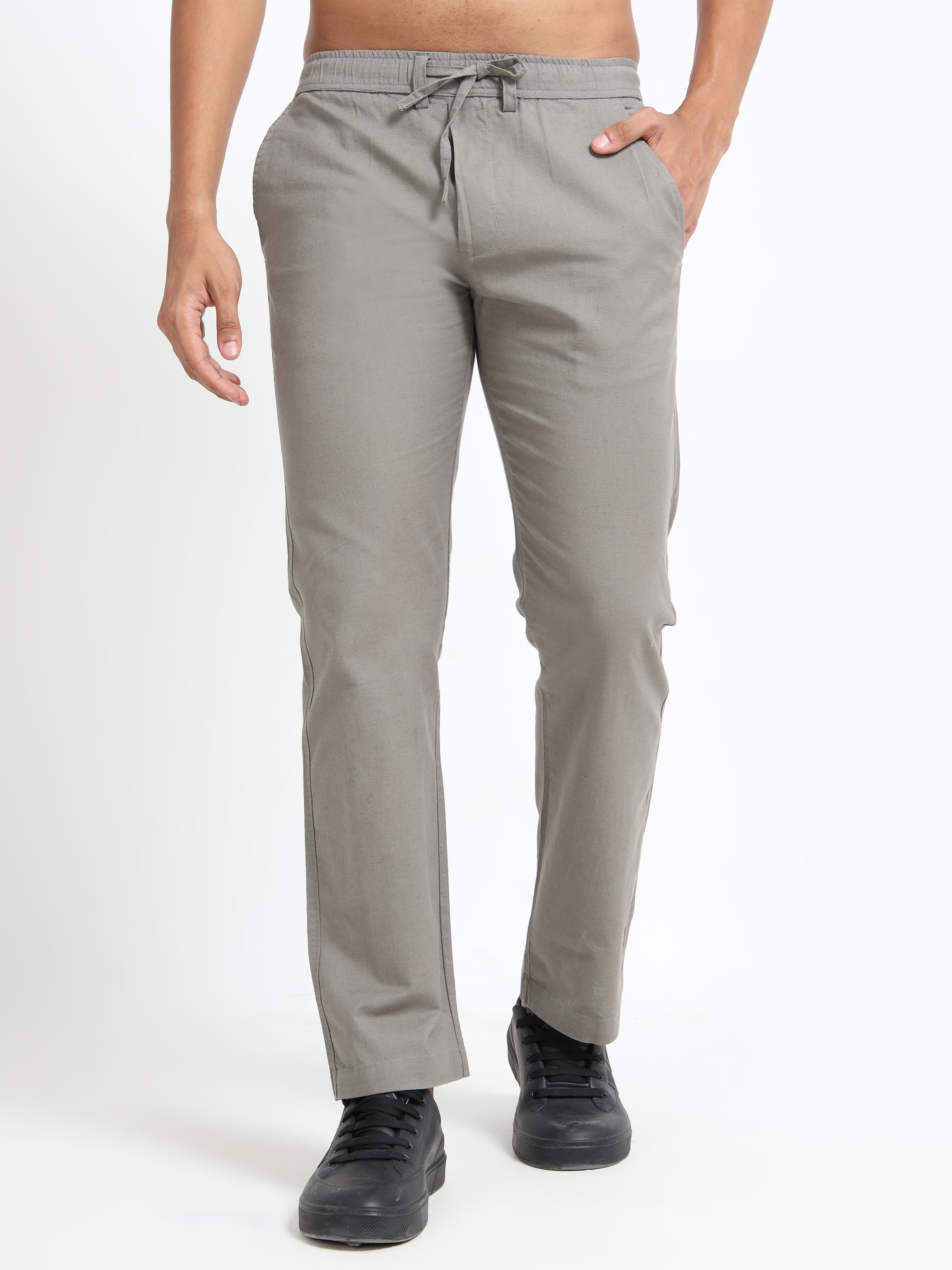 Buy Mens Cotton Grey Linen Pants Online - Cotton Linen Pants